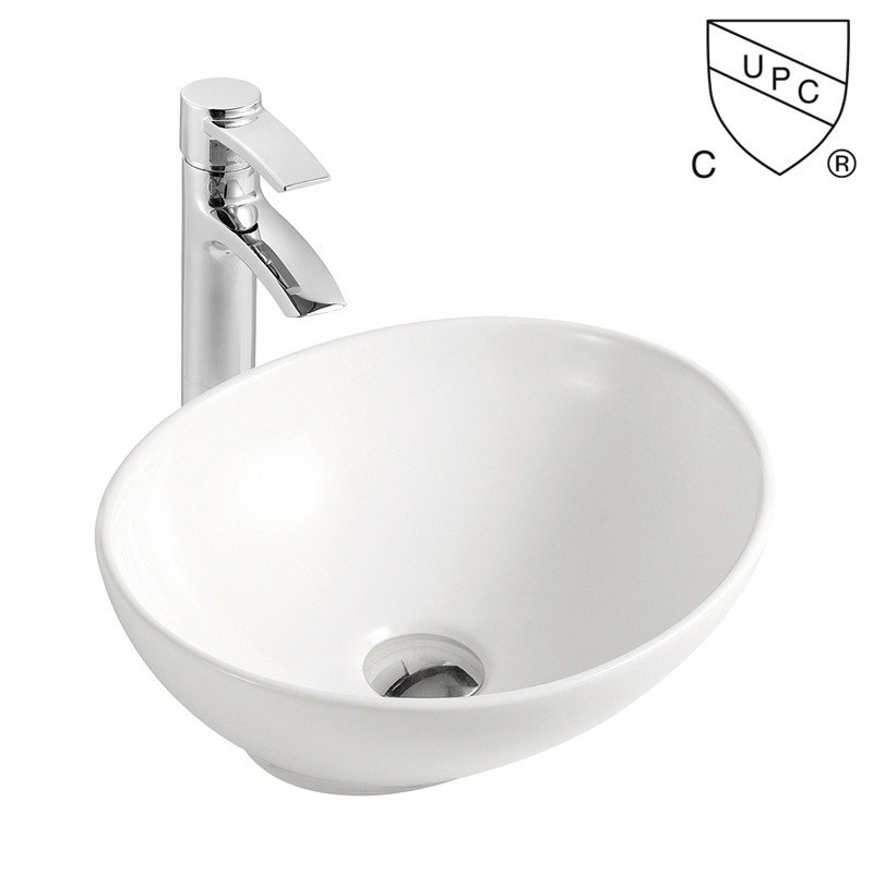 Creative White Ivory Color vessel oval Bathroom porcelain Sink Minimal ...