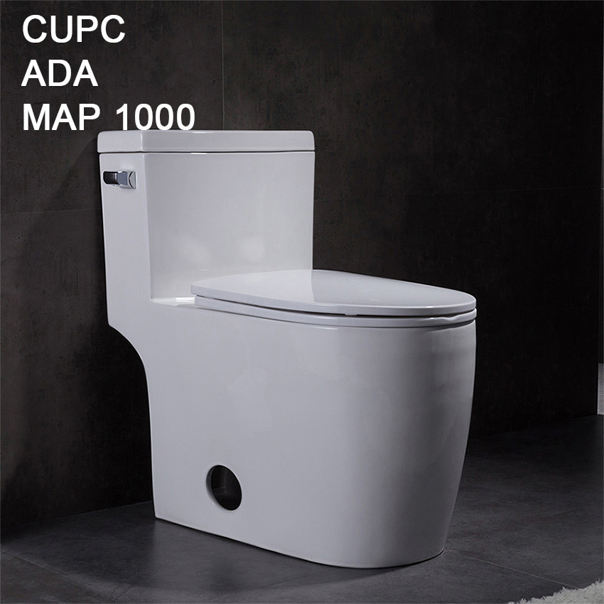 1 Piece Compact Elongated Comfort Height Toilet Commode Siphon Wc ...